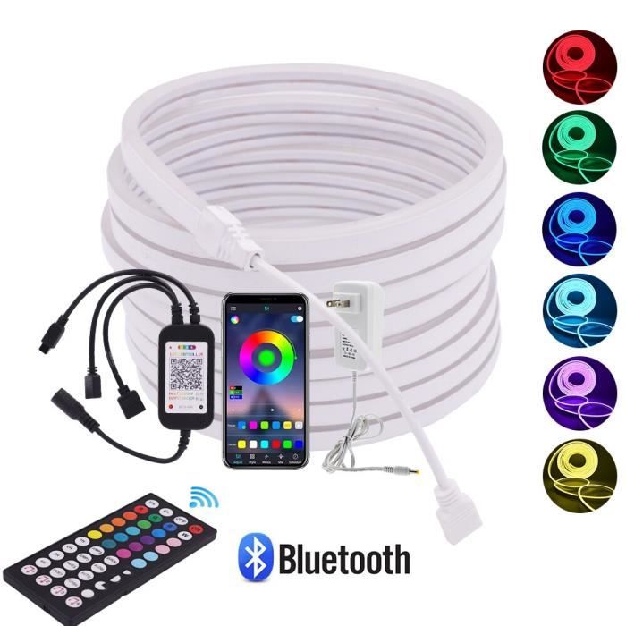 BANDE LED,Bluetooth US Set-1m--Bande lumineuse fluo Flexible et étanche avec télécommande ...