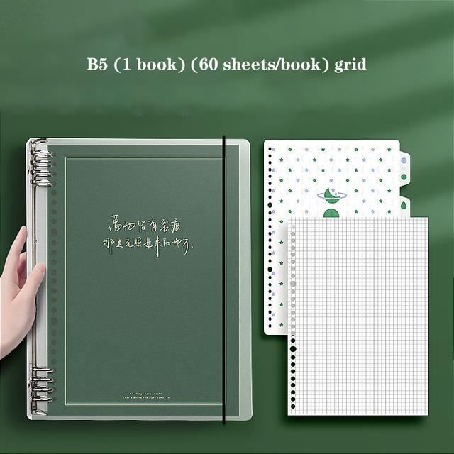 CARNET DE NOTES,D grid-B5--Carnet de notes à feuilles mobiles, amovible ...