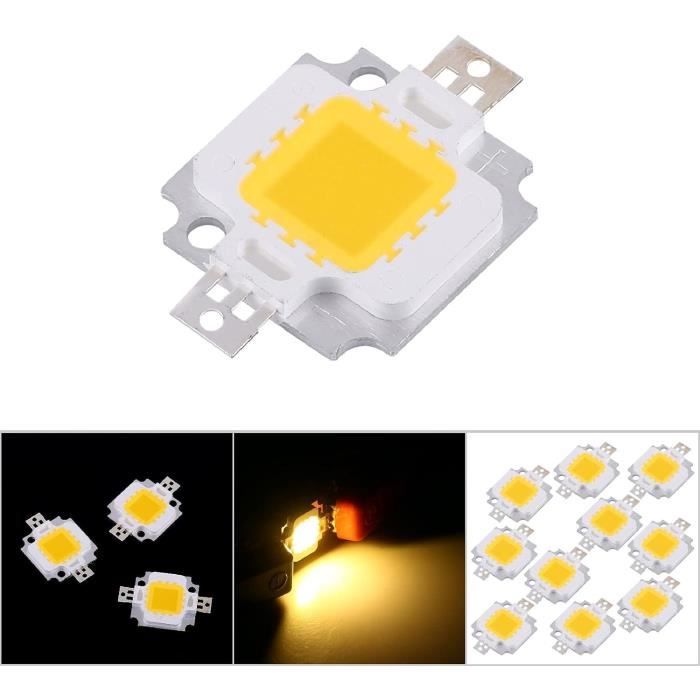 Smd Puce Cob Lumière 10Pcs Dc 9 À 12V 10W Led Smd Puce Cob Led Perles De Lumière Intégrées ...