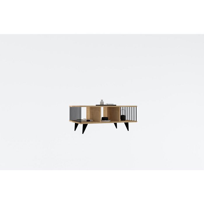 Table basse Rodas 90x60cm Chêne clair et Noir - Cdiscount Maison