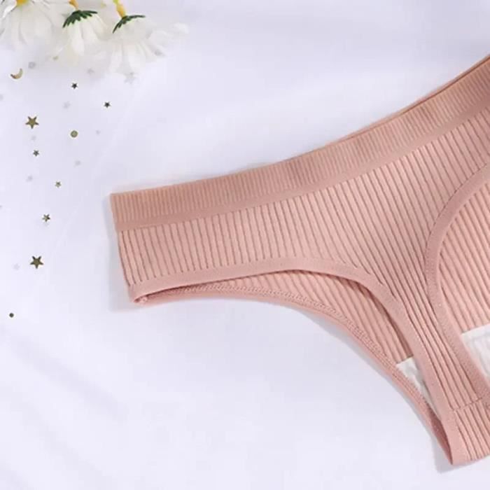 Culotte string en coton pour femme,sous-vêtement sexy sans couture en ...