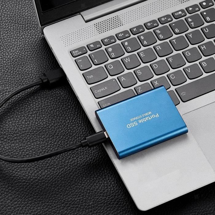 SSD 6T Disque Dur Externe Portable HDD Bleu avec OTG Adaptateur Type-C ...