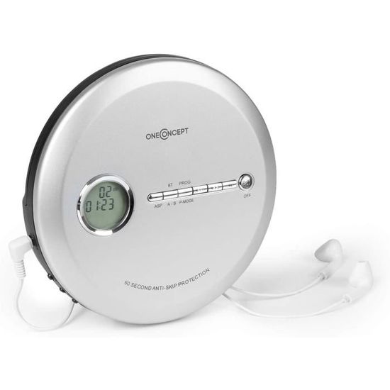 Cdc 100 bt discman silver edition - lecteur cd, fonction bt, cd, cd-r ...