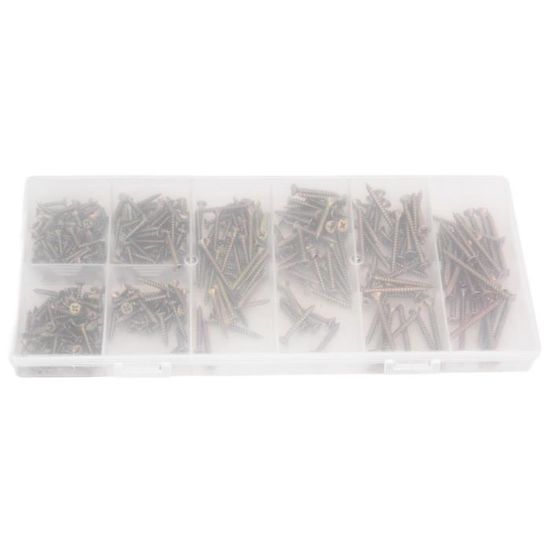 Fdit vis autotaraudeuses Kit d'assortiment de vis à tête fraisée en acier inoxydable 345 pièces ...