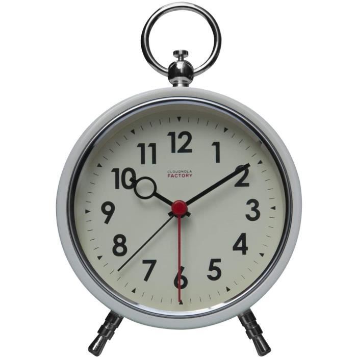 Réveil vintage en métal, réveil à aiguilles silencieux, sans fil ...