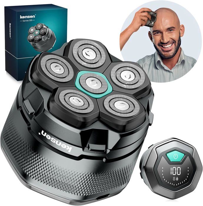 Kensen Rasoir Tete Chauve Homme 6D Rasoir Electriques Hommes Cheveux ...