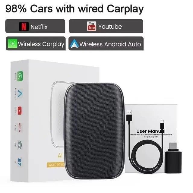 Boîte MINI CarPlay - Pas de carte TF - CarPlay Box Filaire à Sans Fil, Android Auto pour Audi ...