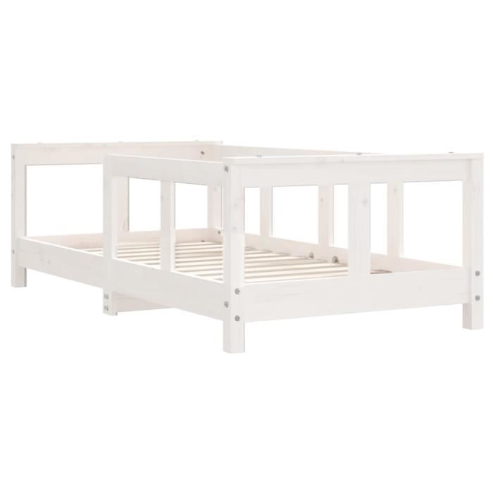 Cadre de lit enfant - Akozon - 70x140 cm - Bois de pin massif - 1 place ...