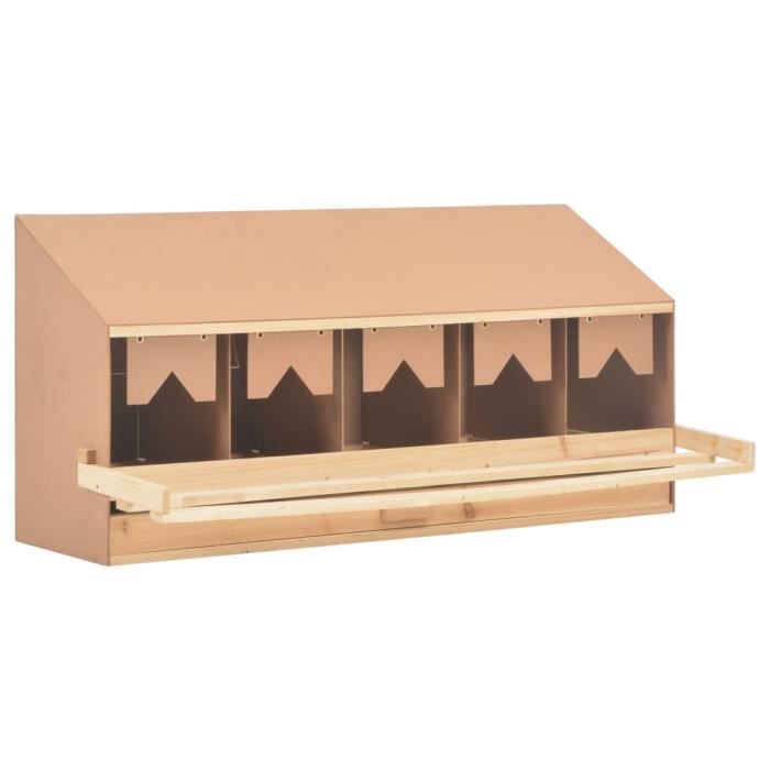 CWU Pondoir 5 compartiments 117x33x54 cm Pinède solide 60299 - Cdiscount