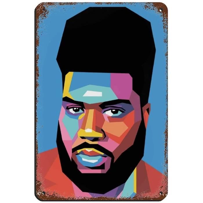 Poster rétro Singer Khalid en métal, Art chic rétro, décoration murale ...