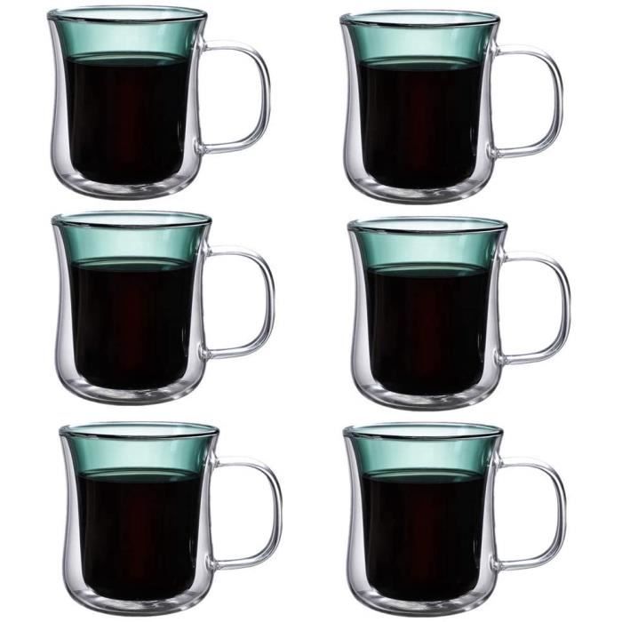 Tasse Latte Macchiato Tasse Double Paroi Verre Mug Transparent avec ...