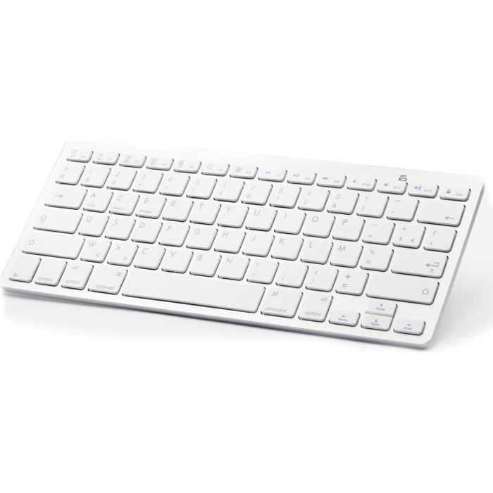 Mini Clavier Sans Fil Azertyclavier Bluetooth Français Azerty Accentué Ultra Mince Pour 