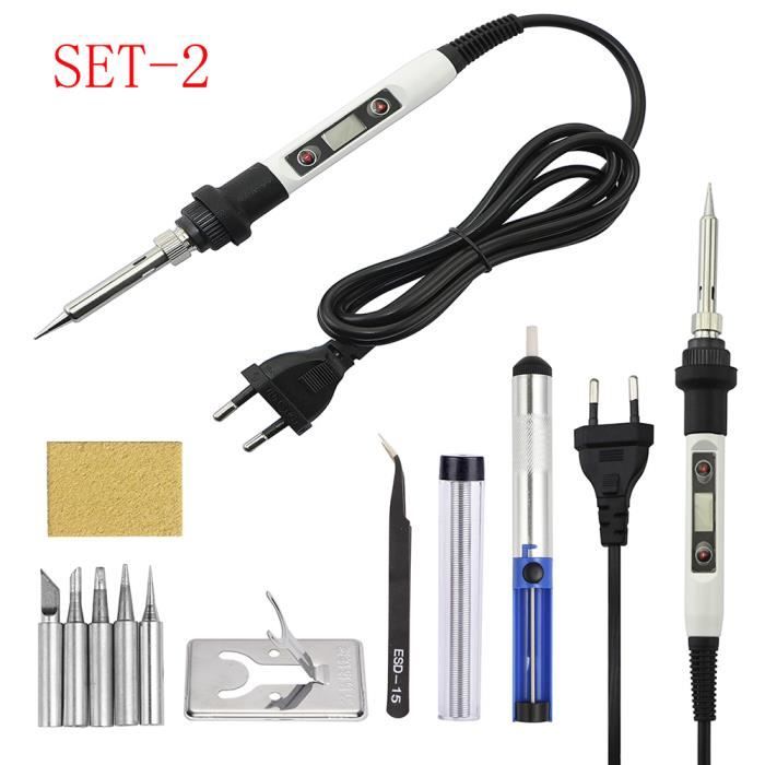 Plug 220V EU - Set-2 - Fer à souder numérique à température réglable LCD 80W, Station à stylo à ...
