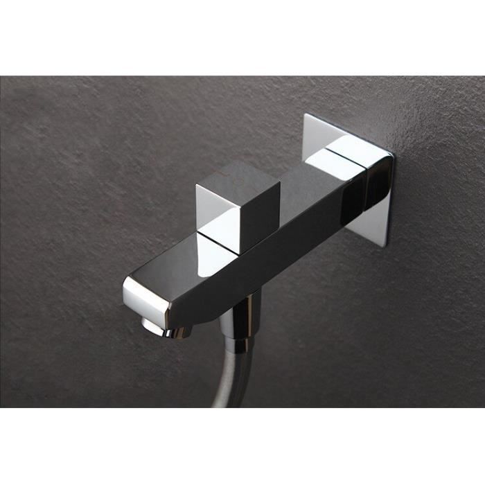 Robinets,Bec de robinet en laiton fixé au mur noir avec le connecteur ...