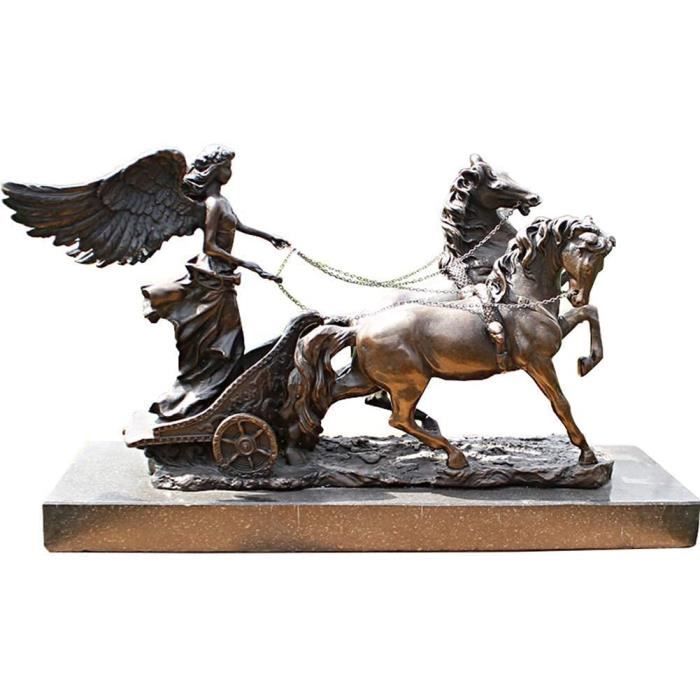 WECDSE Dcoration de la Maison Statue de Char Romain Sculpture Cheval de ...