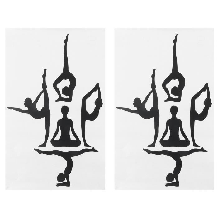 DEX Cikonielf Sticker Mural de Pose de Yoga pour la Décoration de la ...