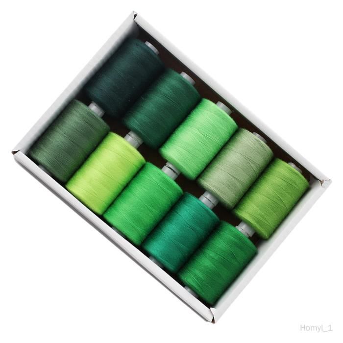12 pièces de fils à coudre, fils en polyester, 1000 mètres chaque fil ...