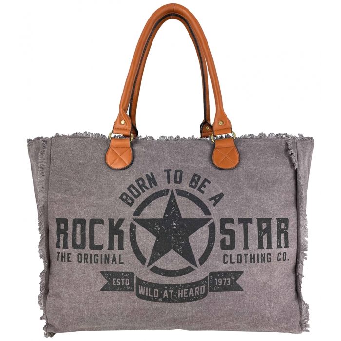 Sac à main en toile XL Krlot GRIS - K0280N - Marque française ...