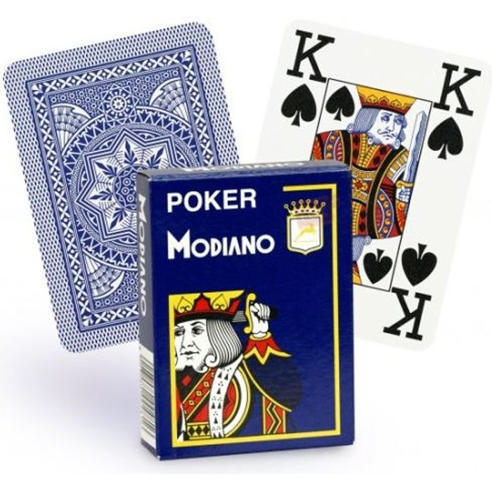 Jeu de cartes Modiano 100% plastique 4 index - Bleu - Cdiscount Jeux ...