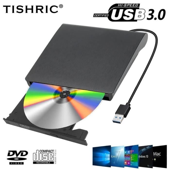 Lecteur CD et DVD externe USB DVD-ROM 8X CD-ROM 24X USB3.0-USB2.0-Type ...
