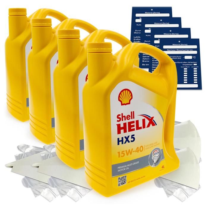 16 Litre Original Shell Helix HX5 15W40 Huile 550039863 Acea A3/B3 Kit ...
