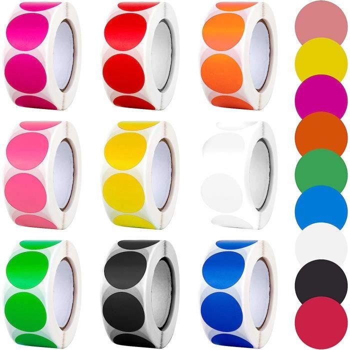 Gommettes Rondes 4500 Pièces Gommettes Autocollantes 25Mm Etiquettes ...