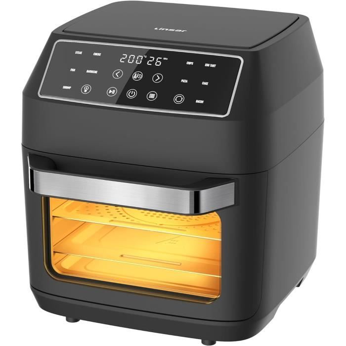 Friteuse À Air Chaud 12 Litres, Mini Four, Friteuse À Air Chaud 10 En 1 Avec Écran Led Numérique ...