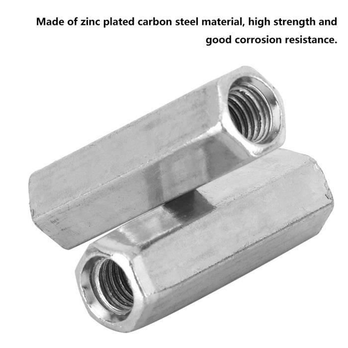 GK00061-10 pièces M8 Long écrou de tige hexagonal manchon hexagonal écrou entretoise attaches ...