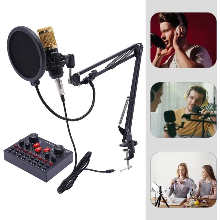 Microphones avec carte son V8s Live pour diffusion en direct, chant ...