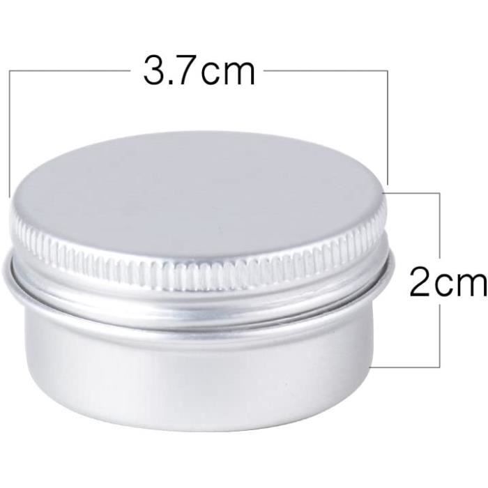 Lot de 20 Pots Vide 15ML en Aluminium Argenté Pot avec Couvercle ...