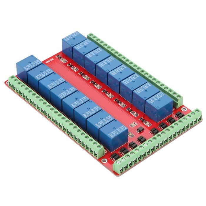 DEX Module de relais 16 canaux Carte d'interface de module de relais à ...