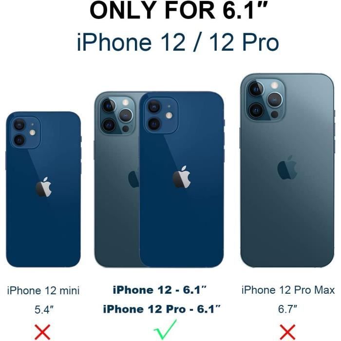 Coque iPhone 12/12 Pro (6,1 Pouce) Transparente 360 Protection ...