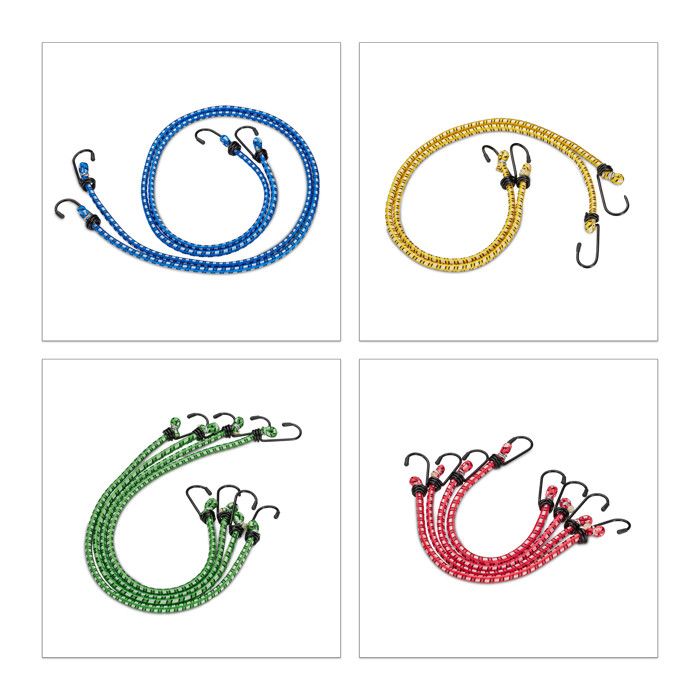 Relaxdays Tendeur lot de 12, sangle pour voiture et vélo, extenseur ...