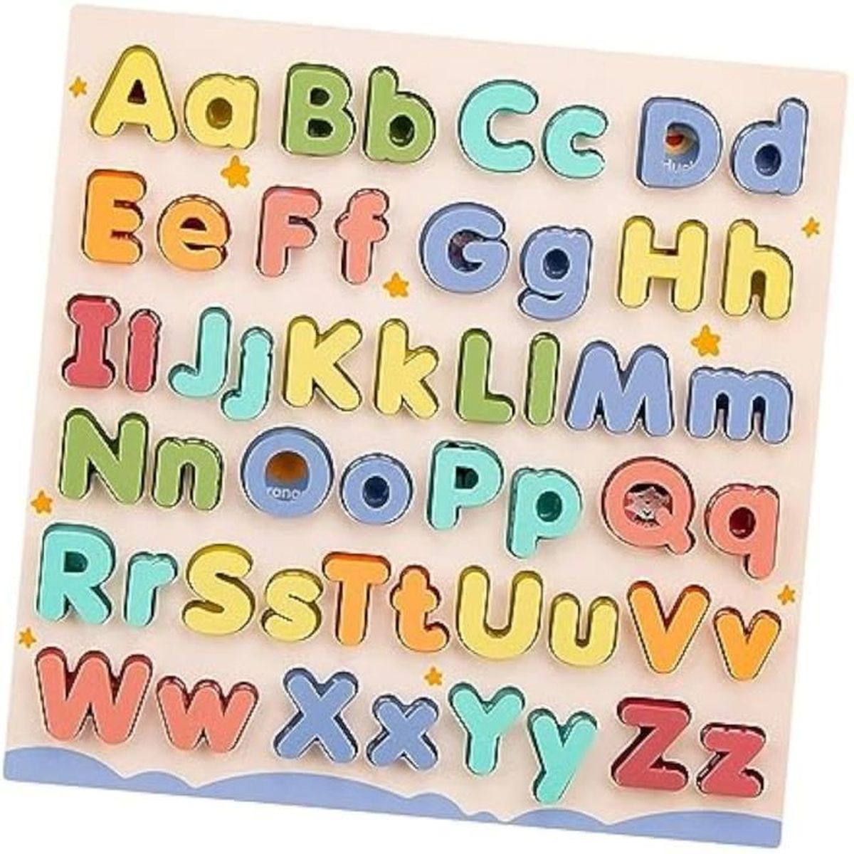 Puzzle éducatif Abc en bois lettres majuscules et minuscules ...