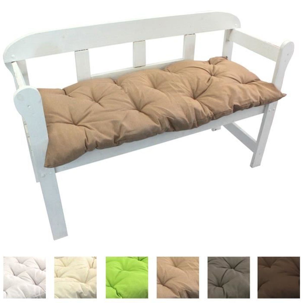 Coussin pour banc 140 x 50 x 8 cm BEIGE – Coussins matelassés ...