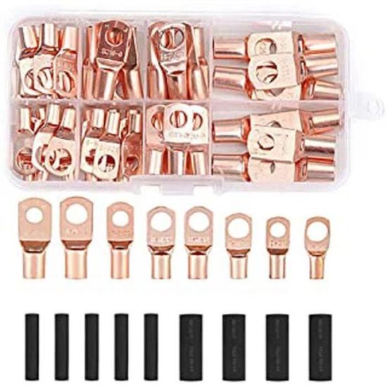 COSSE A SERTIR - COSSE ELECTRIQUE Bornes En Cuivre Cosses A Sertir 60 Pièces Cosses À Anneau En ...