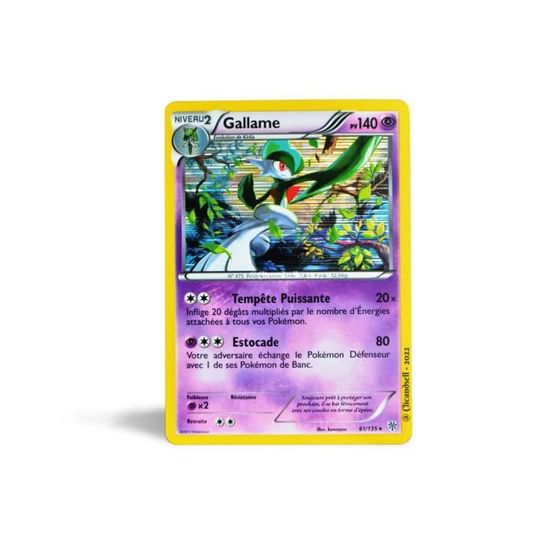 Carte Pokémon Gallame 140 PV 61-135 BW - Tempête Plasma NEUF FR ...