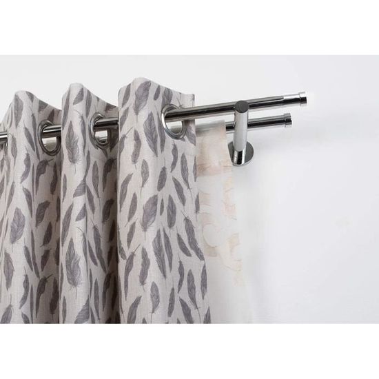 Double Tringle À Rideaux: Ø 20 Mm Sans Anneaux, L. 260 Cm. En Acier Poli Chromé \ Complet[V3954 ...