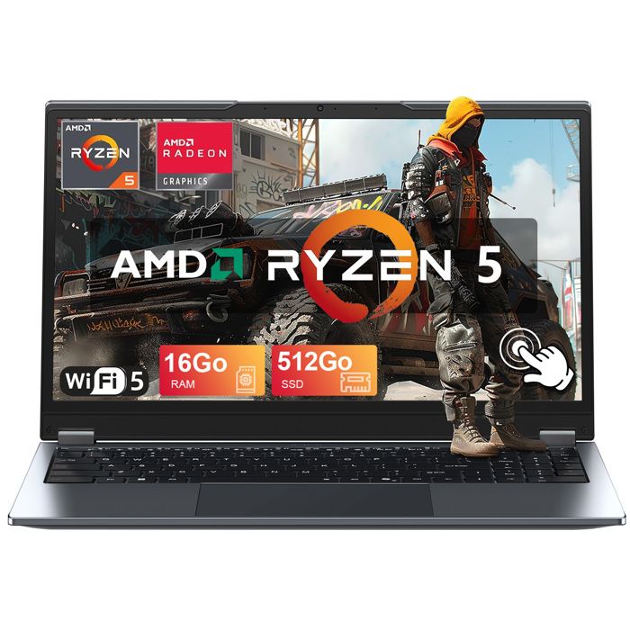 PC Portable 15,6" Écran Tactile 360° - AMD Ryzen5 7430U (6C/12T) - 16Go ...