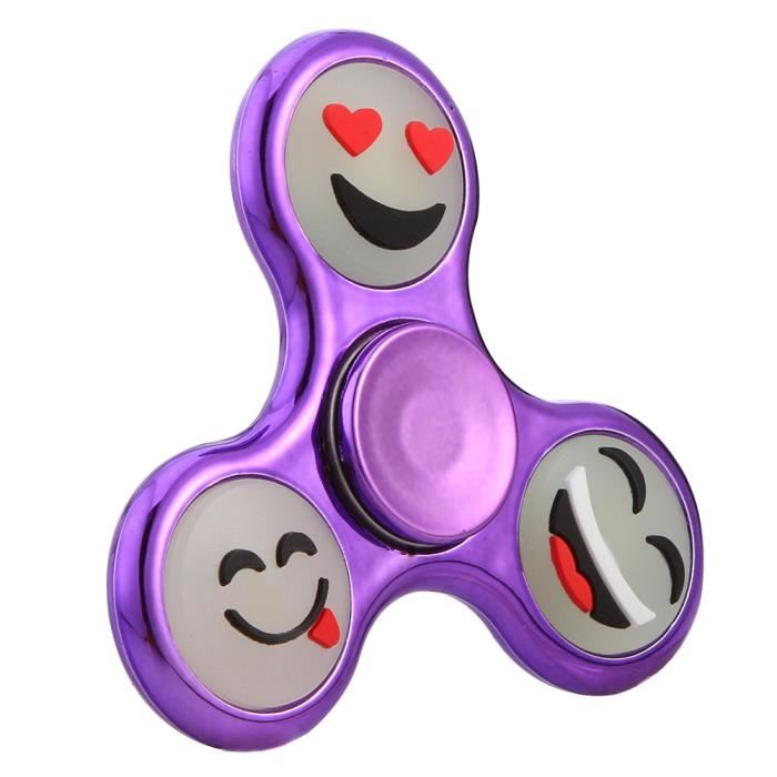 Emoji Fidget Hand Spinner gyrocompas EDC Lumineux Jouet-pourpre ...
