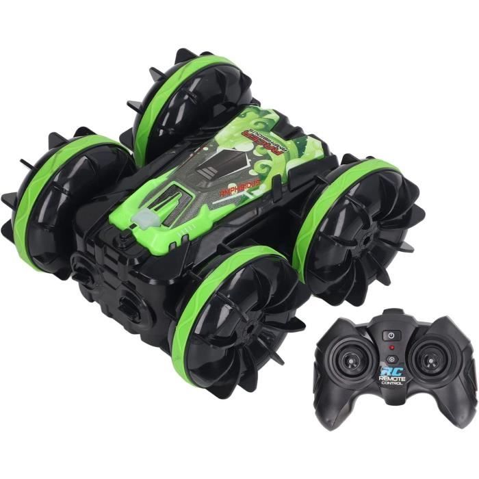 Voiture Télécommandée Stunt, Voiture Amphibie électrique Stunt RC 2,4 GHz 4 Pneus en Caoutchouc ...