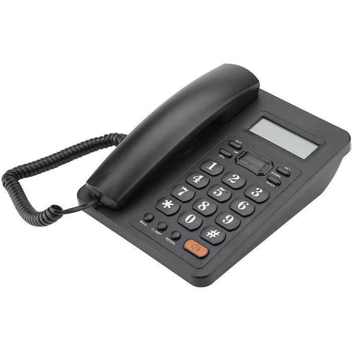 Téléphone Filaire, Téléphone Fixe Filaire de Table avec Affichage de l'Identification de l ...