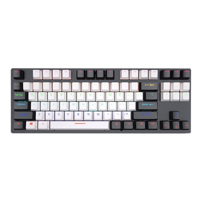 Clavier,clavier mécanique K550,avec câble USB,axe vert,87 touches,pour ...