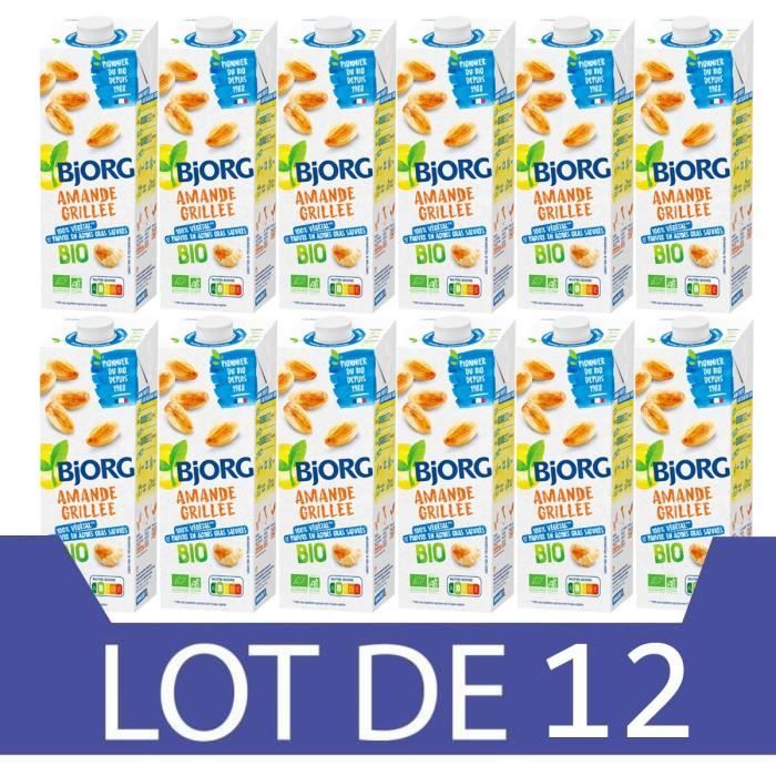 Lot de 12 BJORG Lait d'amande grillée 1L - Cdiscount Au quotidien