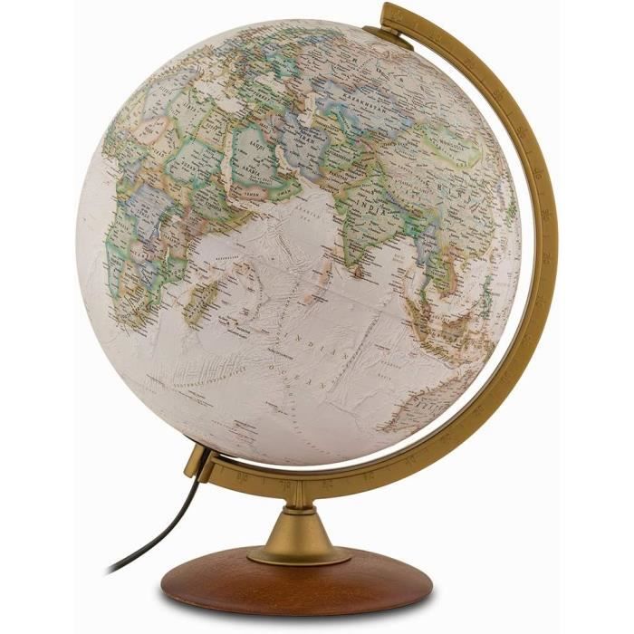 National Geographic Explorer Globe Exécutif Illuminé,Base En Bois De ...