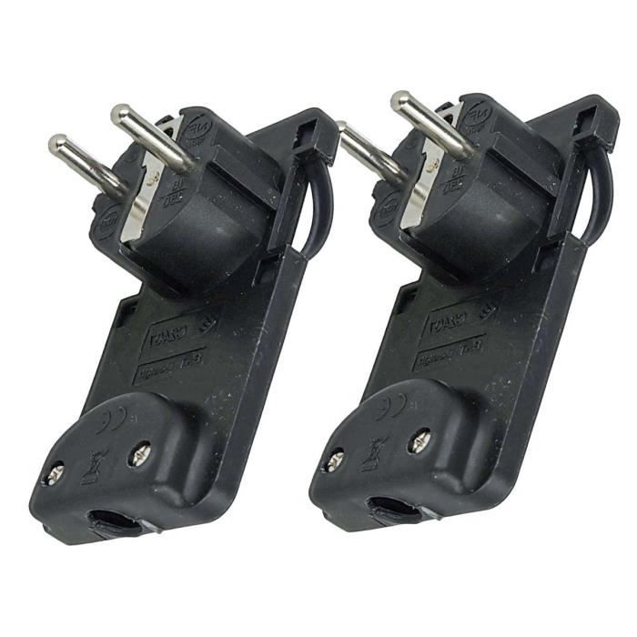 2 Pièces Prise Schuko Plate Peu Encombrante, Sortie De Câble À 90 ...