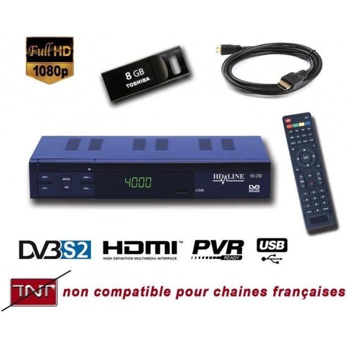 Décodeur satellite HD - HD LINE - HD-250 - HDMI, PERITEL - Multi ...