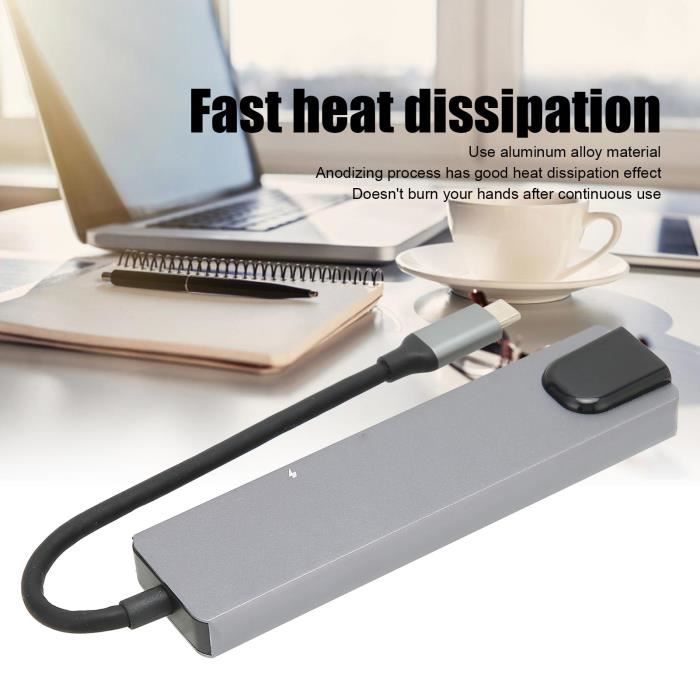 Station d'accueil USB3.0 Station d'accueil 6 en 1 Type‑C vers interface ...