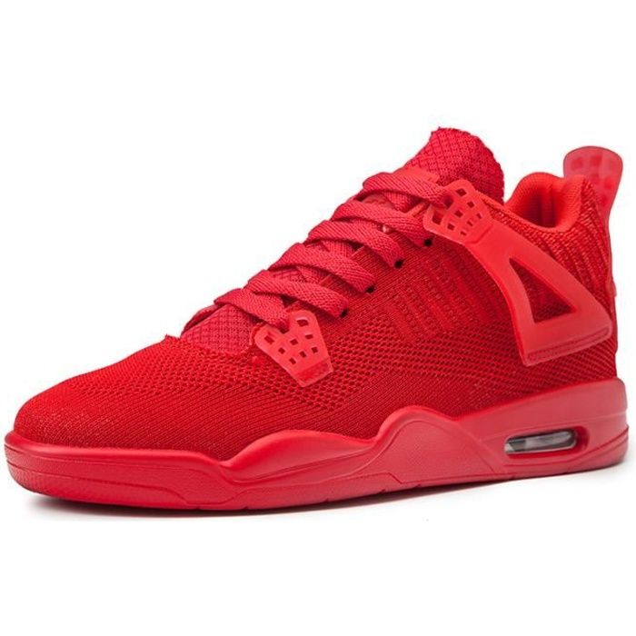Basket Homme - Chaussures Sport Masculines Respirantes - Rouge ...