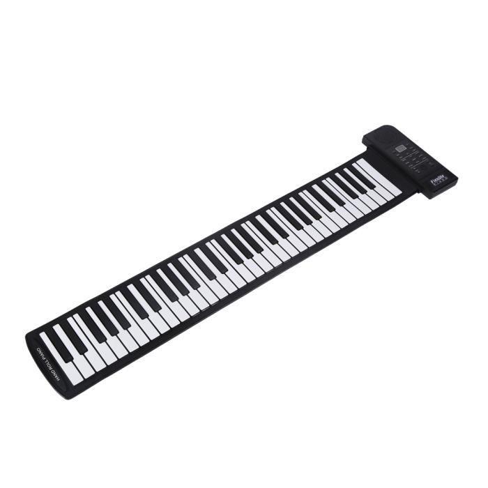 Qiilu Piano à clavier enroulable Clavier de musique numérique ...